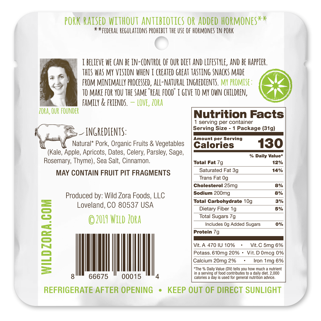 Wild Zora Meat & Veggie Bars, Apple Pork – PureTraditions